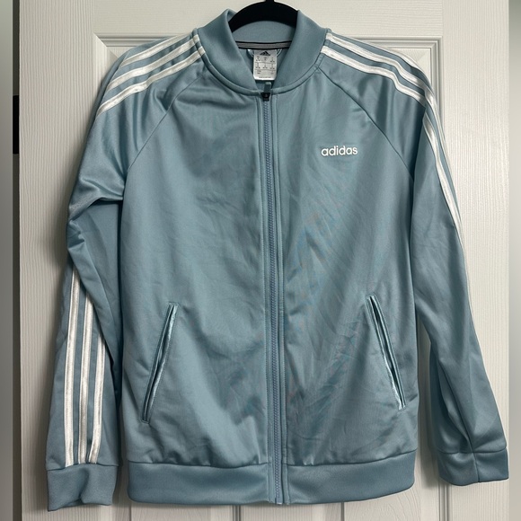 adidas | Jackets & Coats | Adidas Light Blue Track Jacket With ...